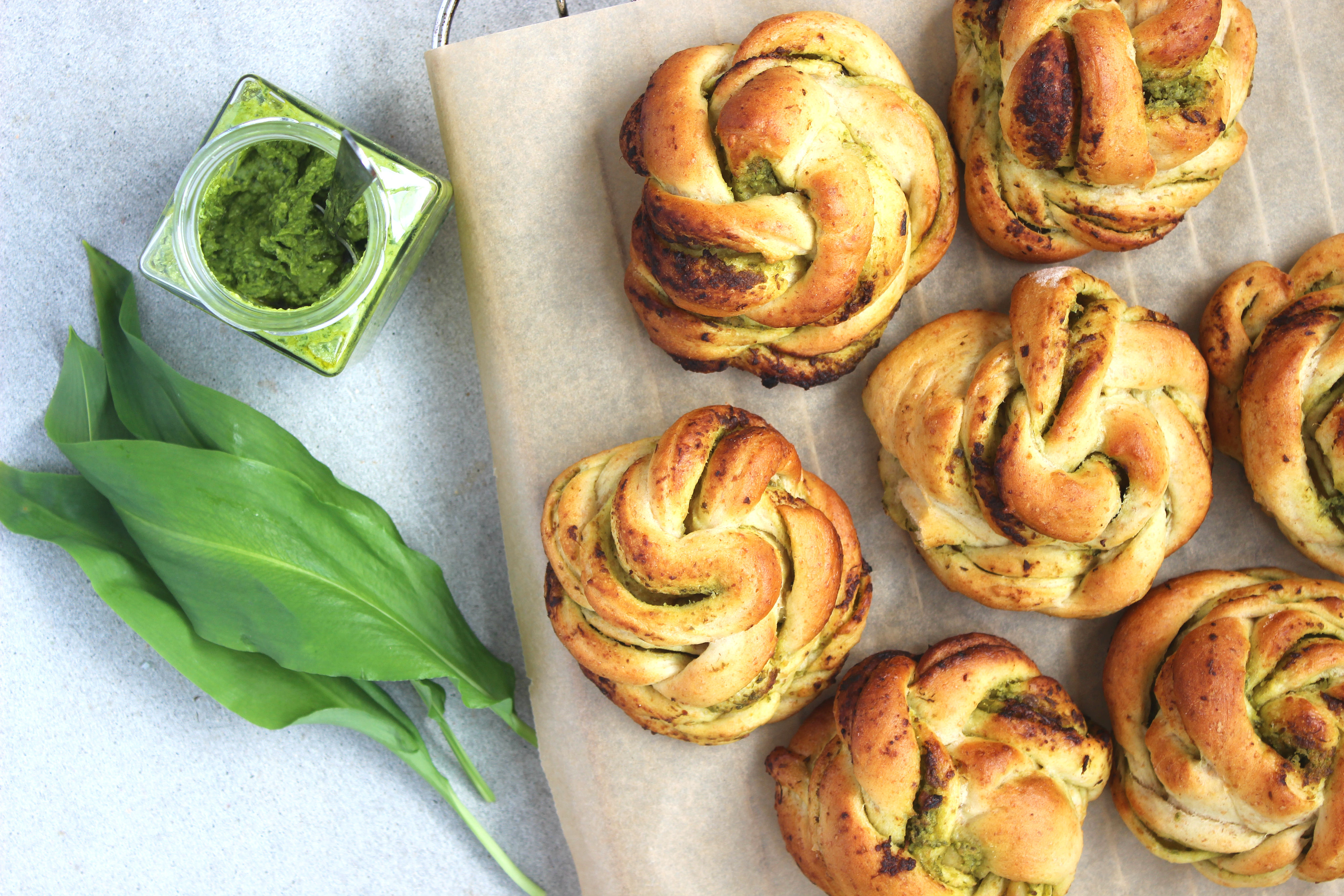 Snurrer med ramsløgspesto - Michelle Løhde